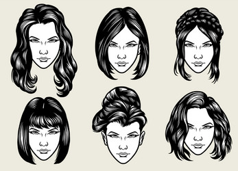 Womens Hairstyles Vector Images (over 19,000)