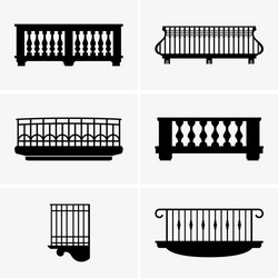 Balcony garden set line drawings cute Royalty Free Vector