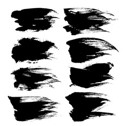 Long ink thick smears textured isolated Royalty Free Vector