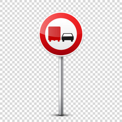 Red traffic sign on transparent background Vector Image