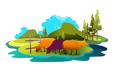 Indian rural landscape Royalty Free Vector Image