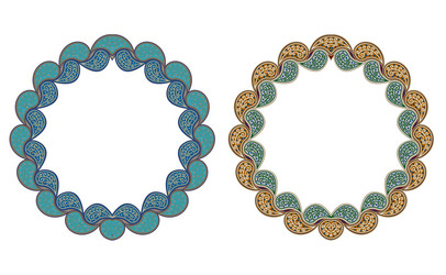 Circular decorative doodling frame for design Vector Image