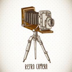 Vintage card with retro camera Royalty Free Vector Image