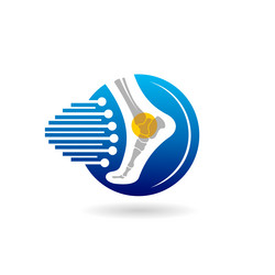 Ankle care logo with health symbol Royalty Free Vector Image