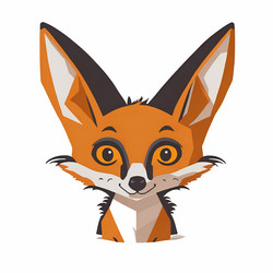 Cartoon bat eared fox head on white background Vector Image