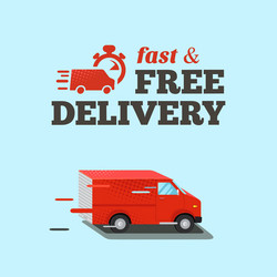 Delivery concept fast van Royalty Free Vector Image