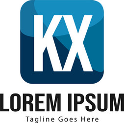Initial kx logo template with modern frame Vector Image