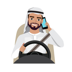 Man driving a car talking on the phone Royalty Free Vector