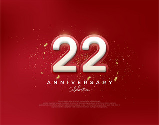 Gold number 22nd anniversary premium design Vector Image