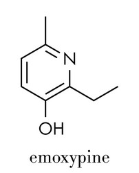 Emoxypine antioxidant molecule skeletal formula Vector Image