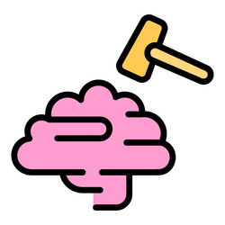 Brain stereotype icon flat Royalty Free Vector Image