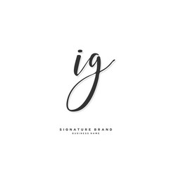 Ig initial letter handwriting and signature logo Vector Image