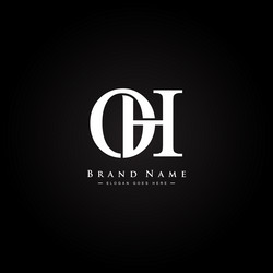 Initial letter oh logo - minimal business Vector Image