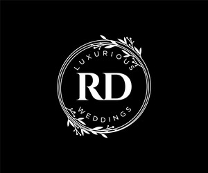 Rd initials letter wedding monogram logos Vector Image