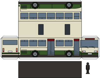 Paper model of a green bus Royalty Free Vector Image