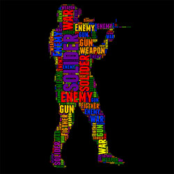 Soldiers typography word cloud colorful Royalty Free Vector