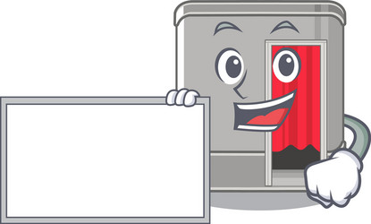 Waving cartoon photo booth in living room Vector Image