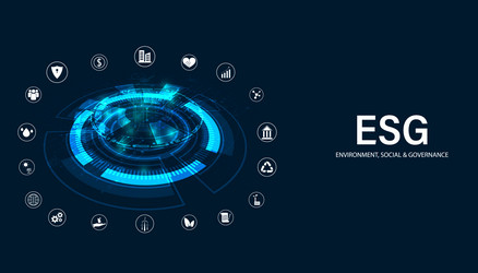 Abstract esg with map icon concept sustainable Vector Image