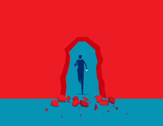 Breaking through red wall break Royalty Free Vector Image