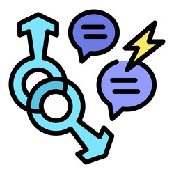 Community stereotype icon flat Royalty Free Vector Image