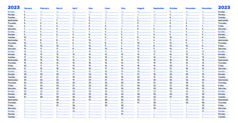 Simple linear calendar yearly planner template Vector Image