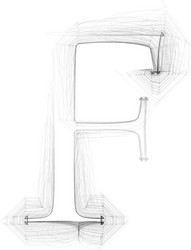 Technical typography letter f Royalty Free Vector Image