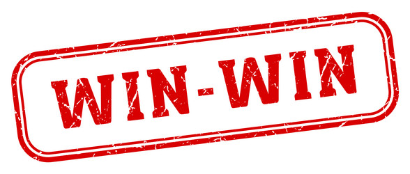 Win-win stamp win-win rectangular stamp on white Vector Image