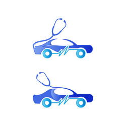 Car doctor service logo design Royalty Free Vector Image