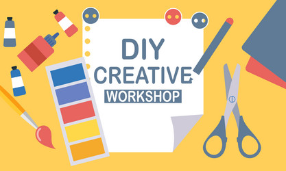 Diy creative workshop idea concept Royalty Free Vector Image