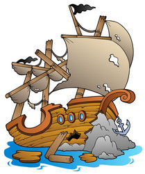 Shipwreck theme image 1 Royalty Free Vector Image