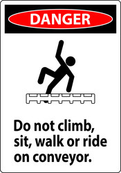 Warning label do not climb sit walk or ride Vector Image