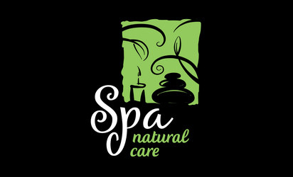 Drawn spa logo on a black background Royalty Free Vector