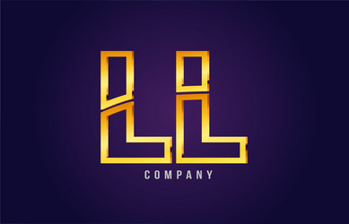 Gold golden alphabet letter li l i logo Royalty Free Vector