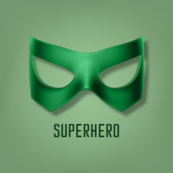 Green super hero mask face character Royalty Free Vector