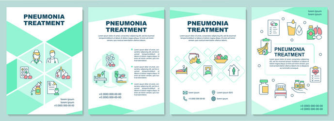 Diagnosing pneumonia brochure template Royalty Free Vector
