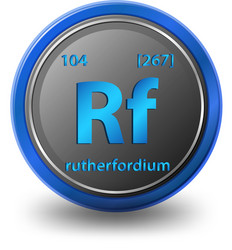 Rutherfordium chemical element symbol Royalty Free Vector