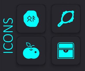 Set mystery box antique treasure chest bow tie Vector Image