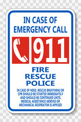 Emergency call 911 sign on transparent background Vector Image