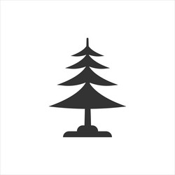 Conifer tree icon in flat style fir flora Vector Image