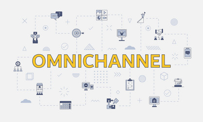 Omnichannel concept with icon set template banner Vector Image