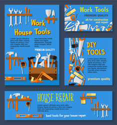 Tools shop banner with instruments Royalty Free Vector Image