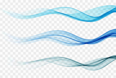 Blue transparent wave design element on white Vector Image