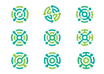 Logo set - technology tech icons and symbols Vector Image