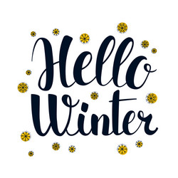 Hello january winter watercolor wreath card Vector Image