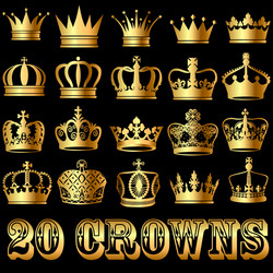Royal gold corona on black background Royalty Free Vector