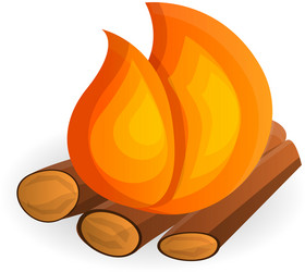 Burning bonfire icon cartoon style Royalty Free Vector Image