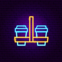 Coffee cup neon sign Royalty Free Vector Image