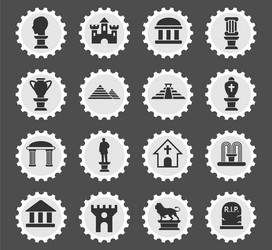 Monuments icon set Royalty Free Vector Image - VectorStock