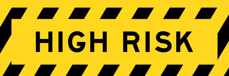 Red color inserted label with word high risk Vector Image
