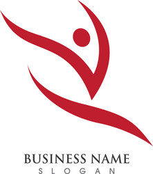 Success people jump logo sign Royalty Free Vector Image